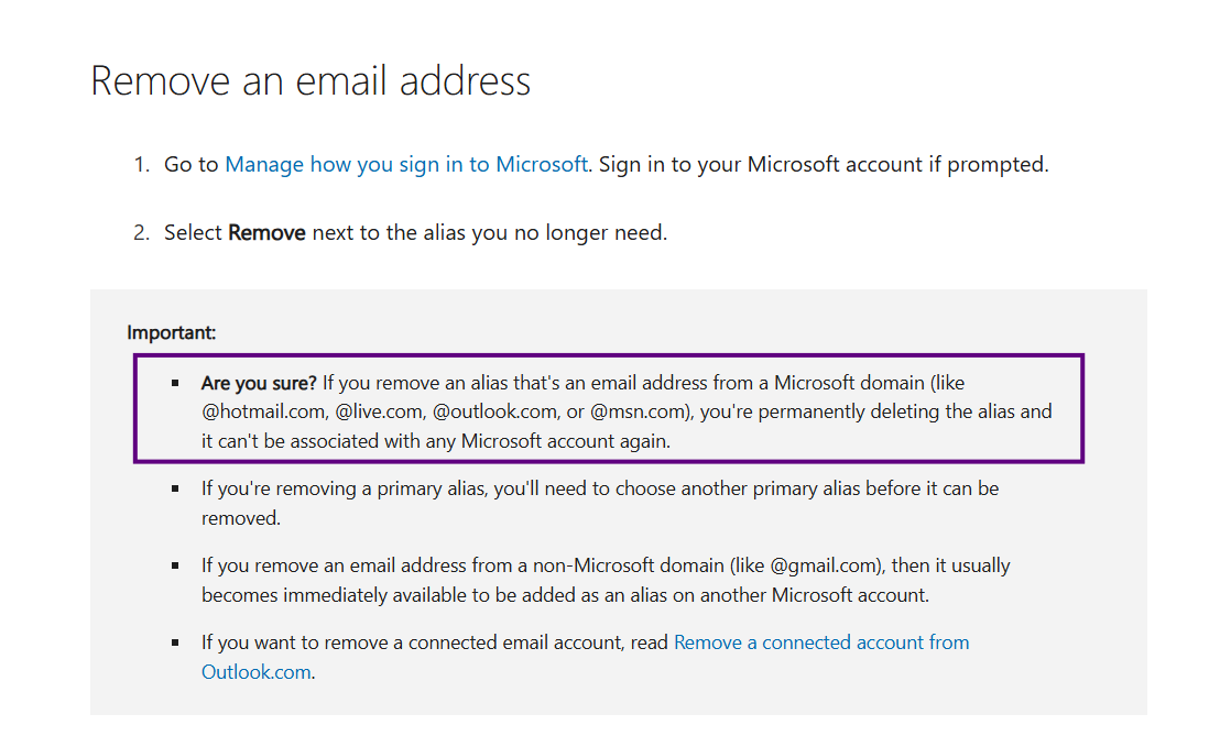 I accidentally deleted the alias to my hotmail account. When I've tried ...