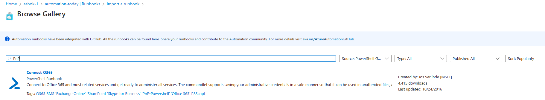 Unable to Import AIP and PnP Modules in Azure Automation Runbook ... Unable to Import AIP and PnP Modules in Azure Automation Runbook ...