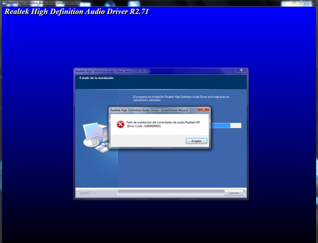 Fallo al instalar Realtek 0x0000000D - Microsoft Q&A