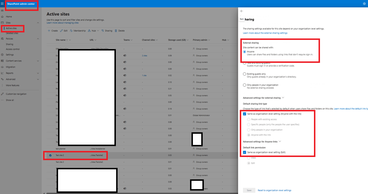 Sharing a folder on SharePoint with 'Anyone' greyed out... - Microsoft Q&A