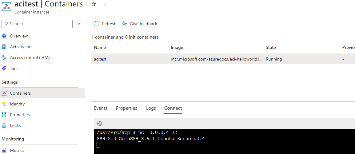 How To Connect Azure Container Instance Into Another Grouped Vm Microsoft Qanda