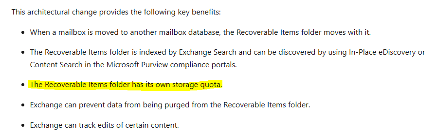 Query on recover deleted items folder - Microsoft Q&A