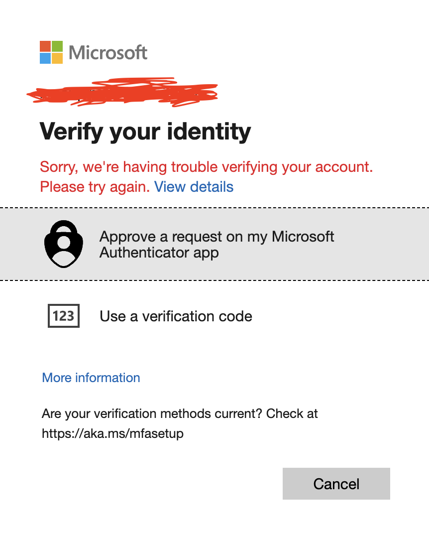 Unable to login to Azure because of the Microsoft Authenticator ...