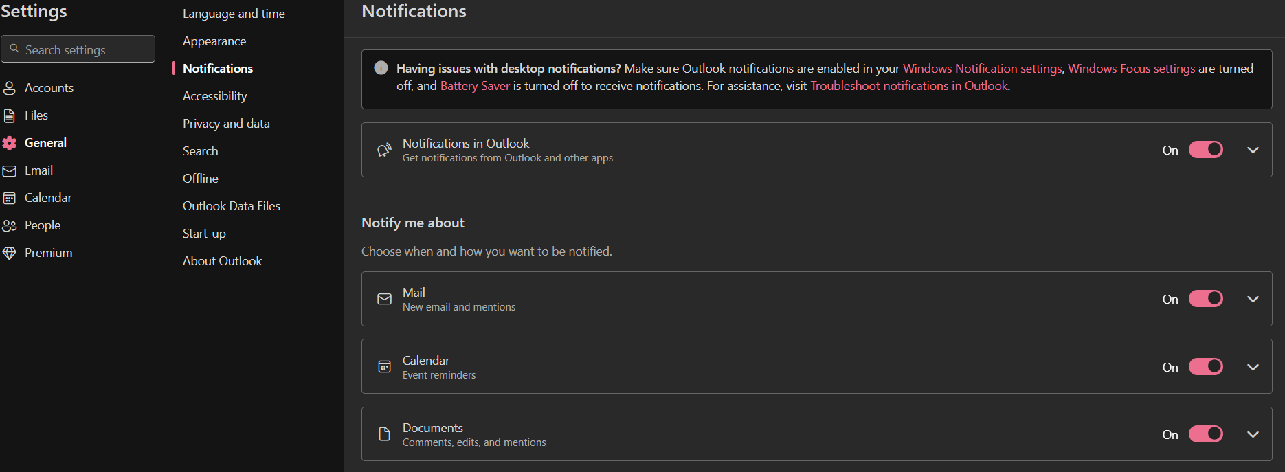Email notifications don't pop up on my desktop pc - Microsoft Q&A
