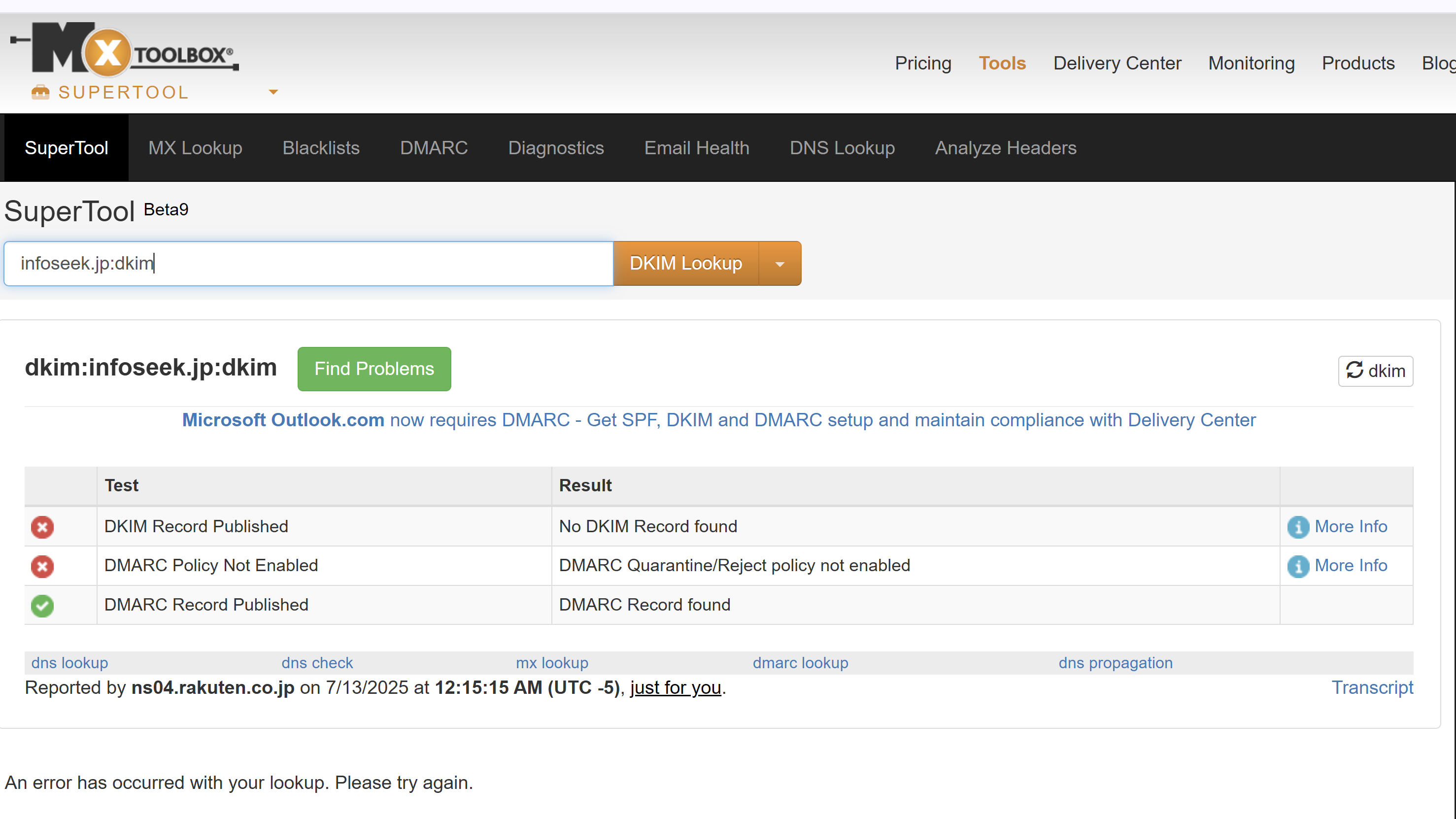 ドメインが"infoseek.jp"のmail addressをwindows版outlookで使用しているが、dkimの認証ついて質問がしたい。 - Microsoft Q&A