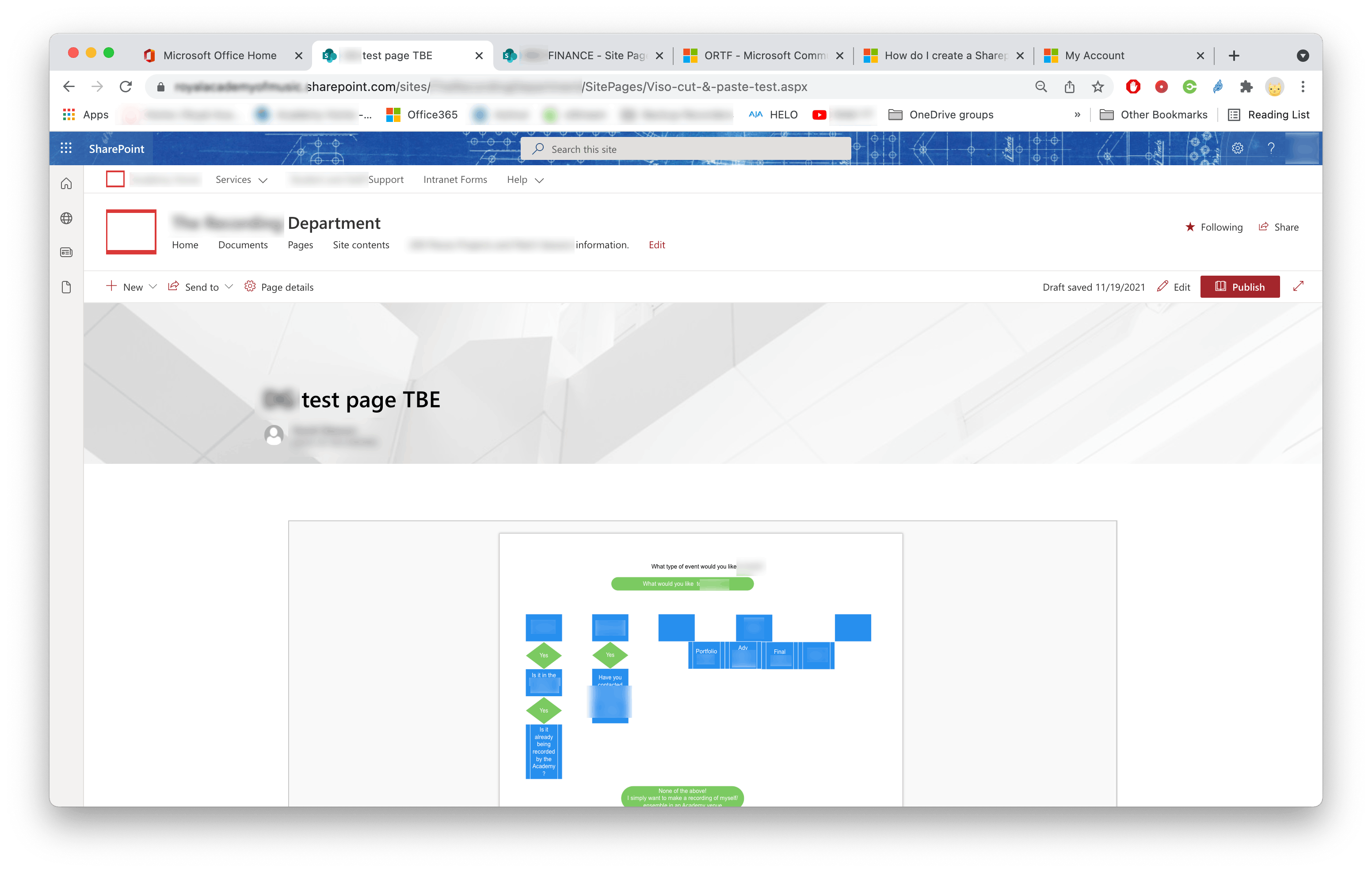 How do I create a Sharepoint page showing a clear flowchart/diagram ...