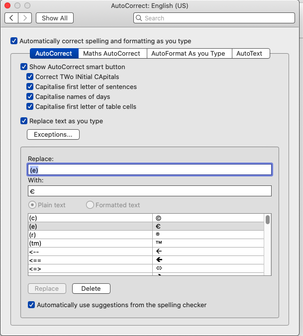 How to turn off auto-correct for (e) to the Euro sign in OneNote ...