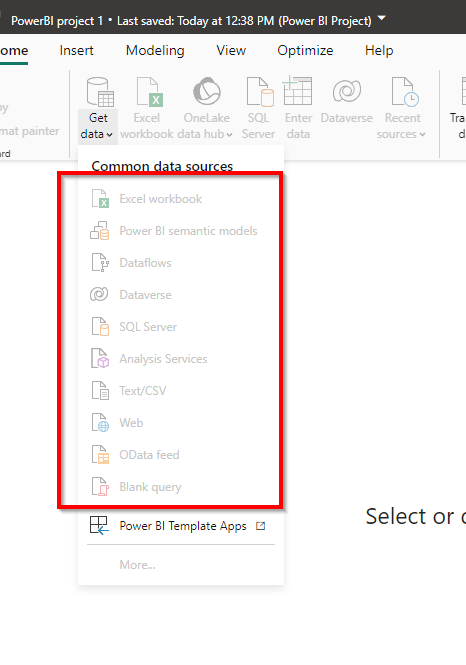 Exercise: Create reusable Power BI assets. Get data > Web is greyed out and could not be ...