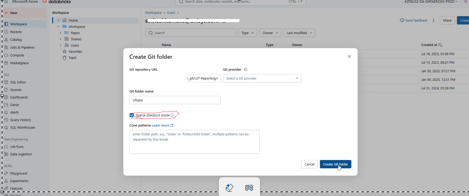 Unable to parse root folder and subfolder to Azure databricksfrom Azure DevOps - Microsoft Q&A