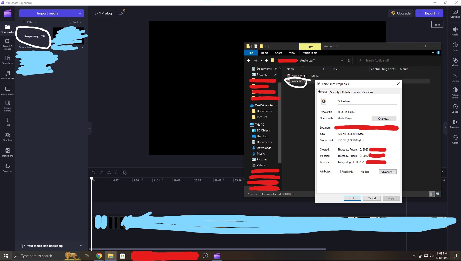 Clipchamp all Audio having problems (updated with more info ...