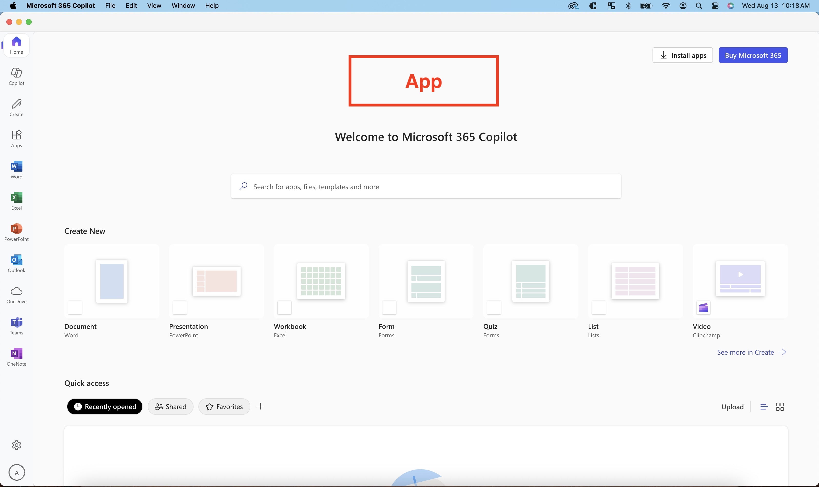 I have a Mac, I made an account for Microsoft 365, I signed in on Safari, Chrome, and the App ...