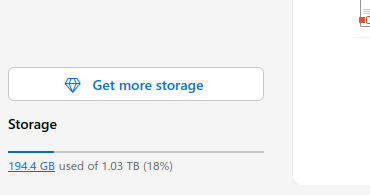 OneDrive web: I have only 18% used of my 1TB space but whenever I try ...