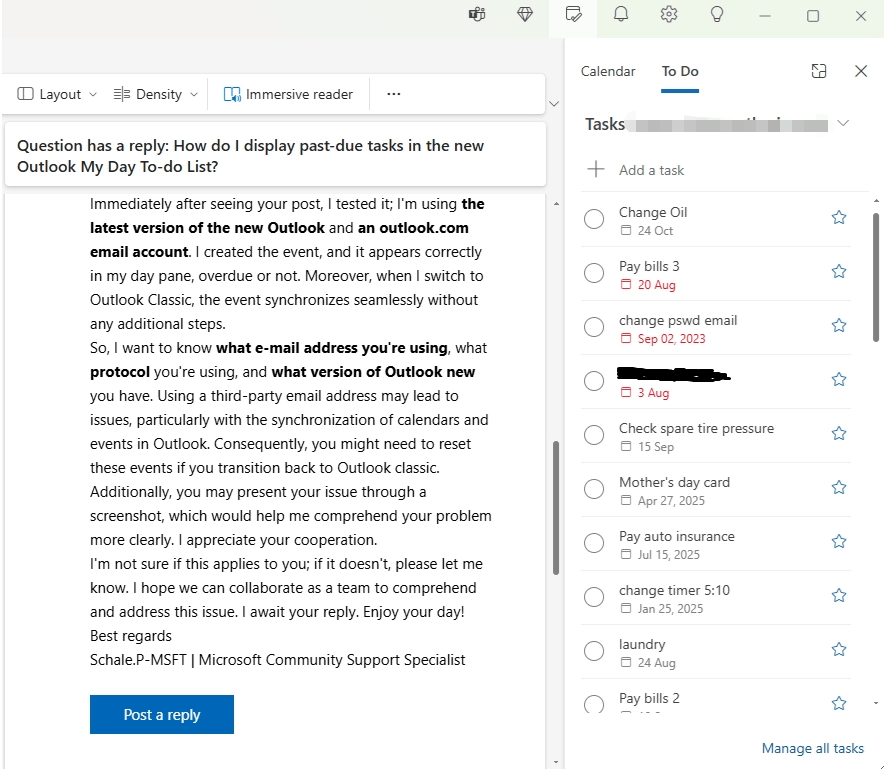 How do I display past-due tasks in the new Outlook My Day To-do List ...