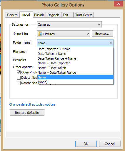 Importing photos from camera in groups (folders) by DATE TAKEN instead ...