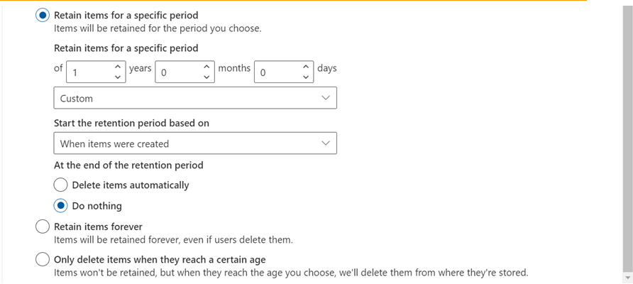 Clarify Retention Policy - Microsoft Q&A