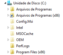 O atalho "Arquivos de Programas (x86)" para "Program Files (x86)" sumiu ...