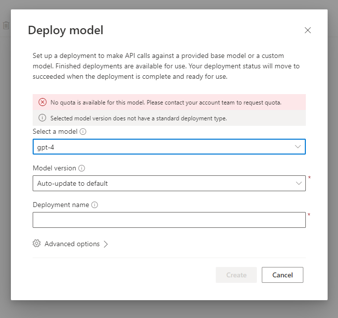 Can not deploy GTP-4 model - Microsoft Q&A