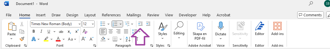 MS Word has three options for Decrease Indent in setting up the QAT ...