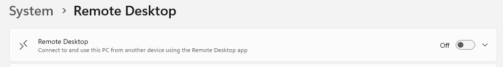 On Windows Settings UI I was unable to enable the Remote Desktop setting - Microsoft Q&A