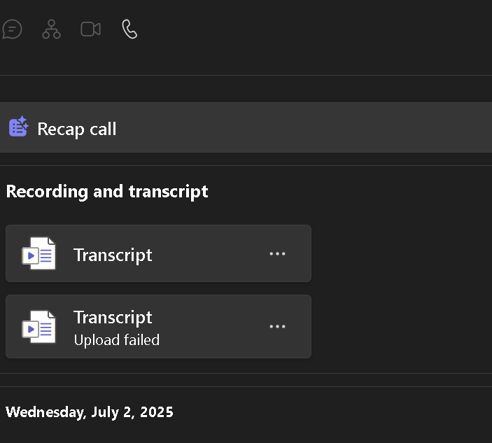Teams Transcription not Automatically Uploading to User's Onedrive, Recordings Do - Microsoft Q&A