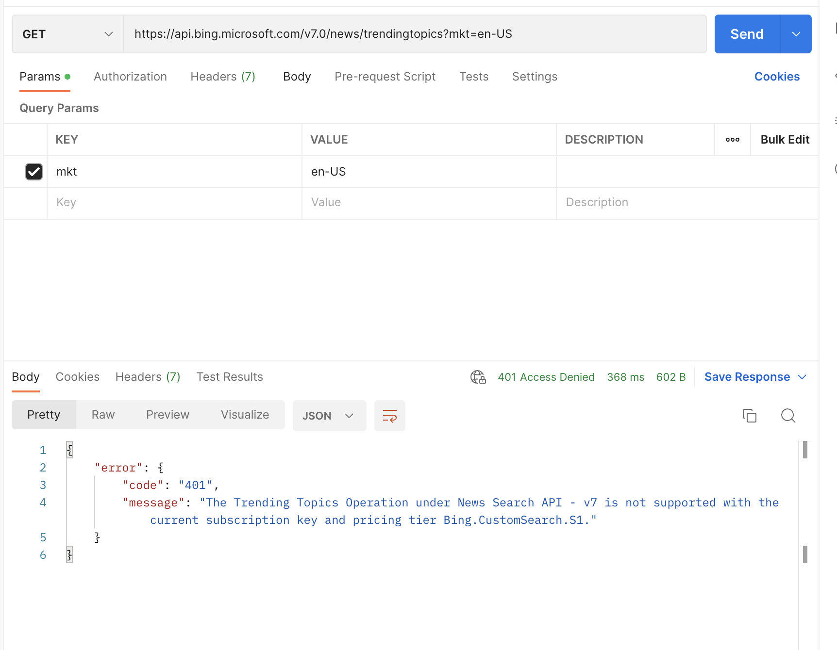 Problem with trending on social networks API - Microsoft Q&A