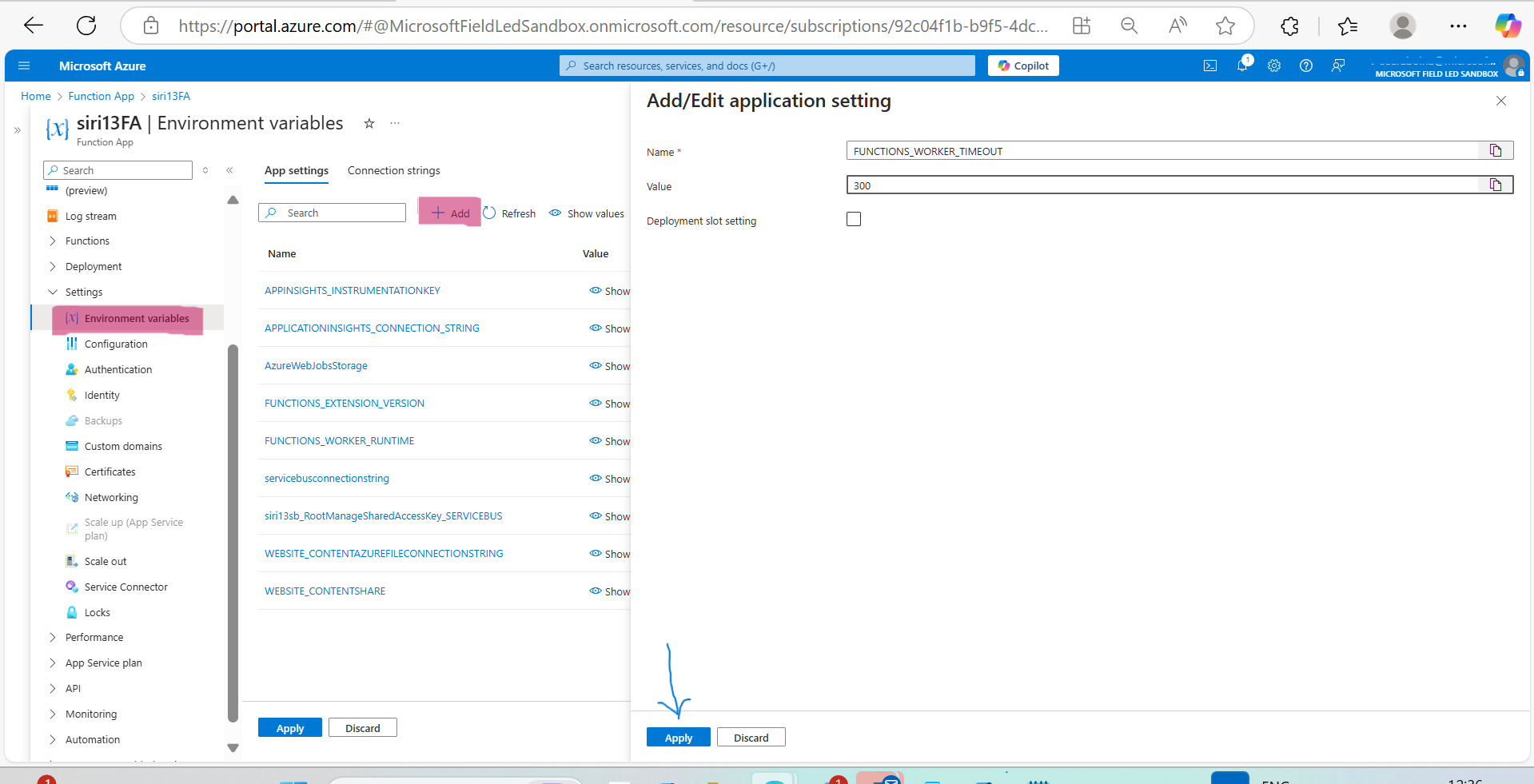 How to extend timeout of Azure Python Function with env variables ... How to extend timeout of Azure Python Function with env variables ...