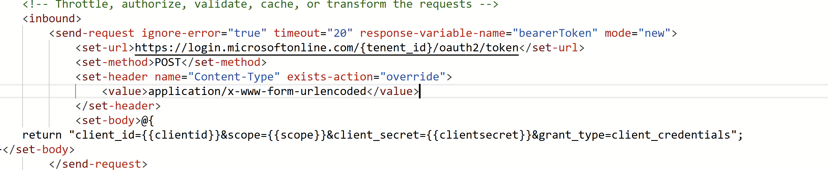 How to retrieve variables in Azure API to construct expression for obtaining OAuth token in body ...