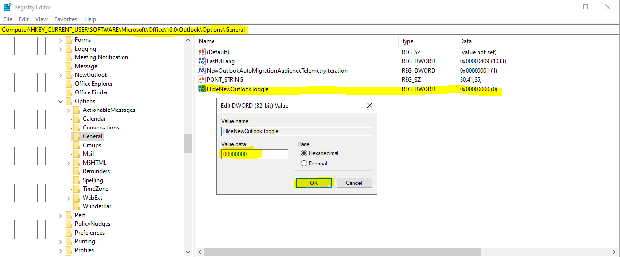 I want to use the new Outlook. But, there is no toggle button ...