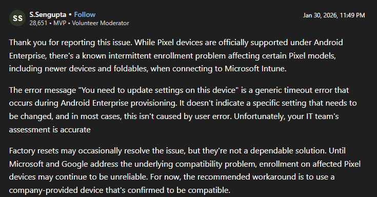 Intune Android enterprise devices registration suddenly fails on all ...
