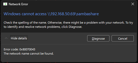Can't access network locations on Windows 11 - Microsoft Q&A