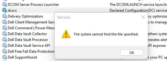 What is 'dcsvc' service? | Declared configuration(dc) service - Microsoft Q&A