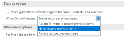 Stop Outlook message - Outlook closed while you had items open. Reopen ...