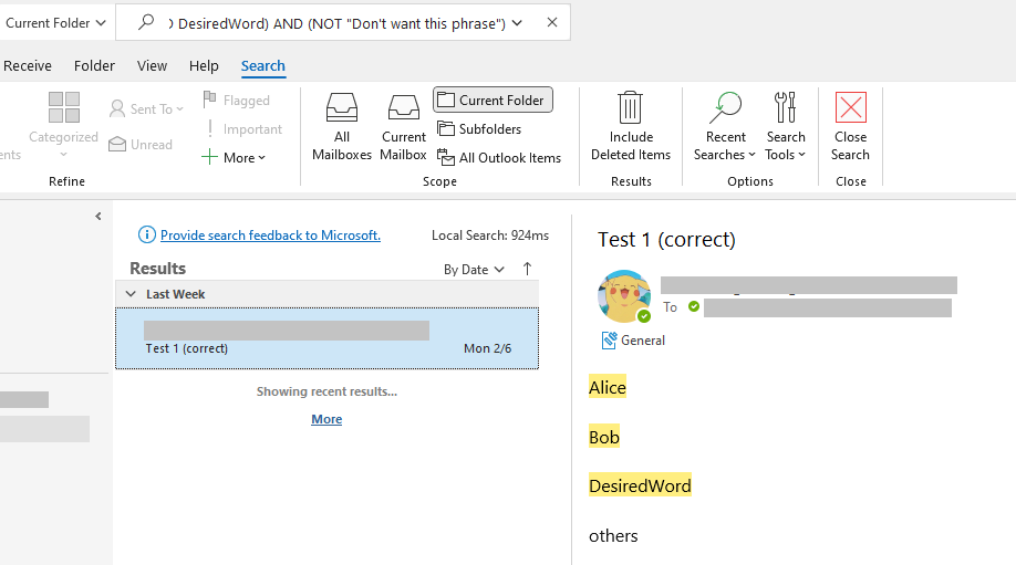 Official reference documentation of Outlook search syntax? - Microsoft Q&A