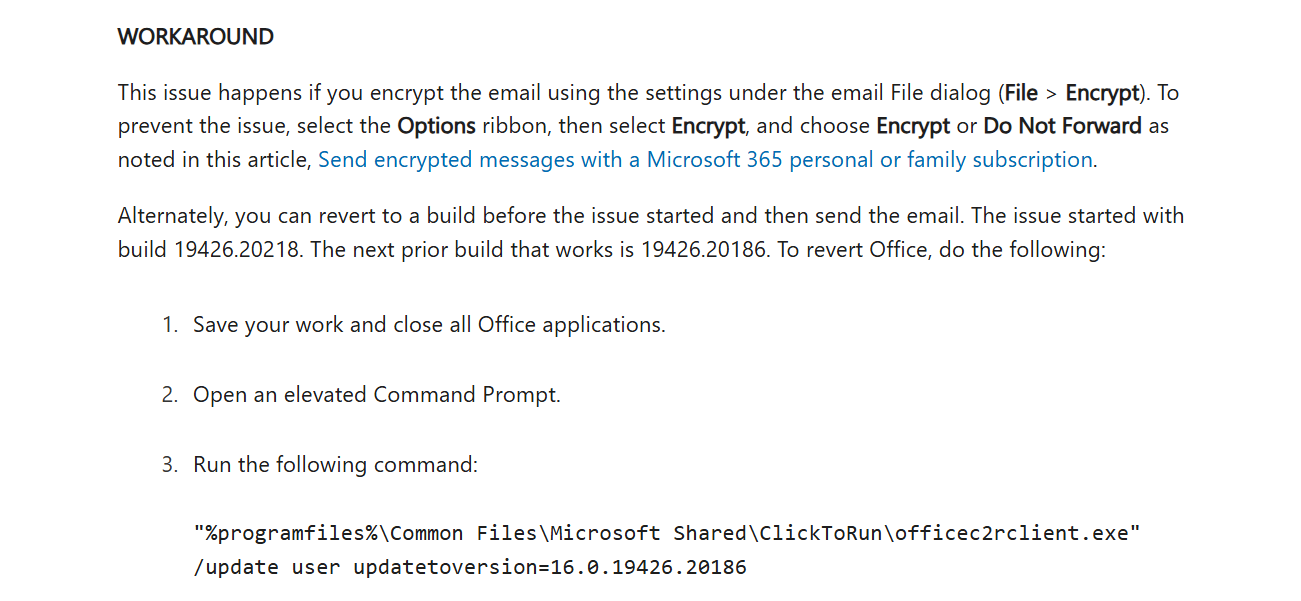 Unable to open encrypted emails "message_v2.rpmsg" - Microsoft Q&A