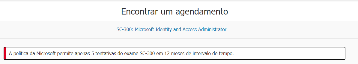 Como agendar prova após 5 tentativas - Microsoft Q&A
