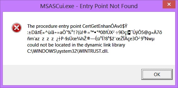 The procedure entry point could not be located in the dynamic link ...