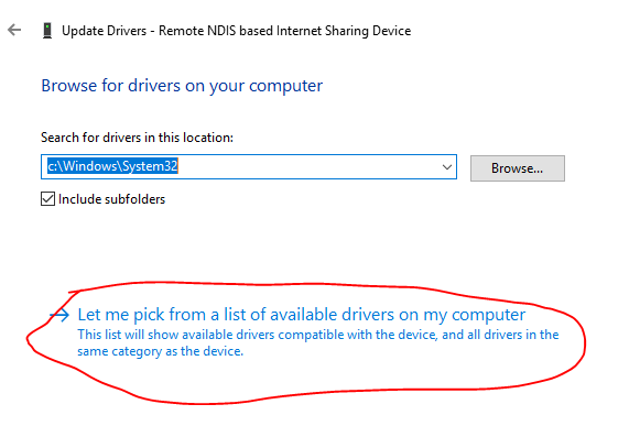 Remote NDIS based internet sharing Device "No valid IP address" error ...