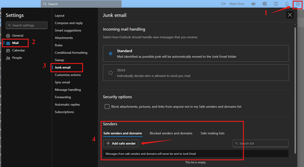Prevent forwarded emails from going to Junk mail - Microsoft Q&A