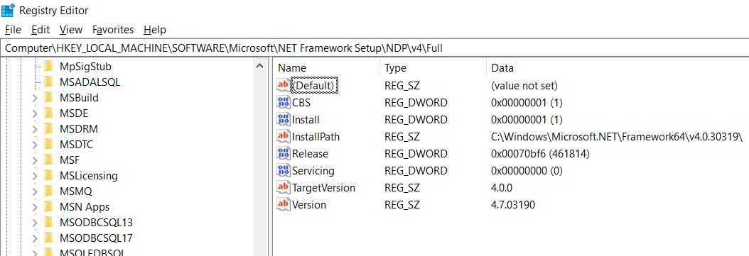 Windows Server 2019 Essential (Winver 1809) .net framework 4.8 Blocking Issues: The .NET ...