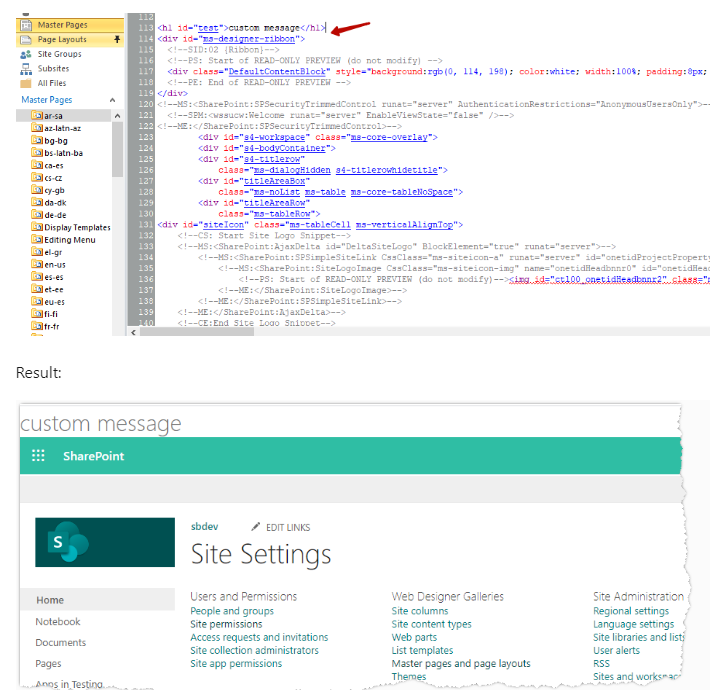 Master page in SharePoint Online - Microsoft Q&A
