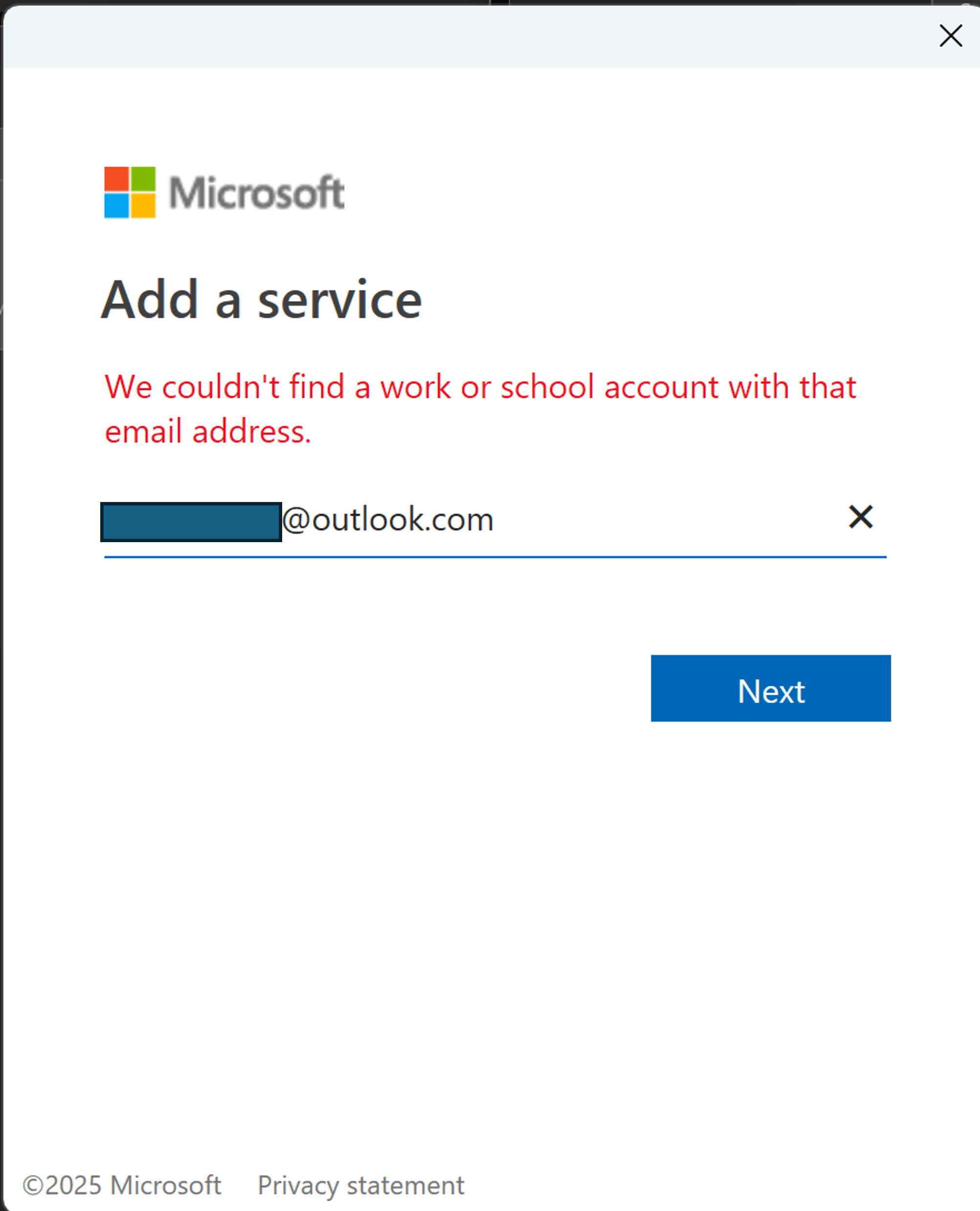 dissociate @outlook.com account with an old non-existing school account ...