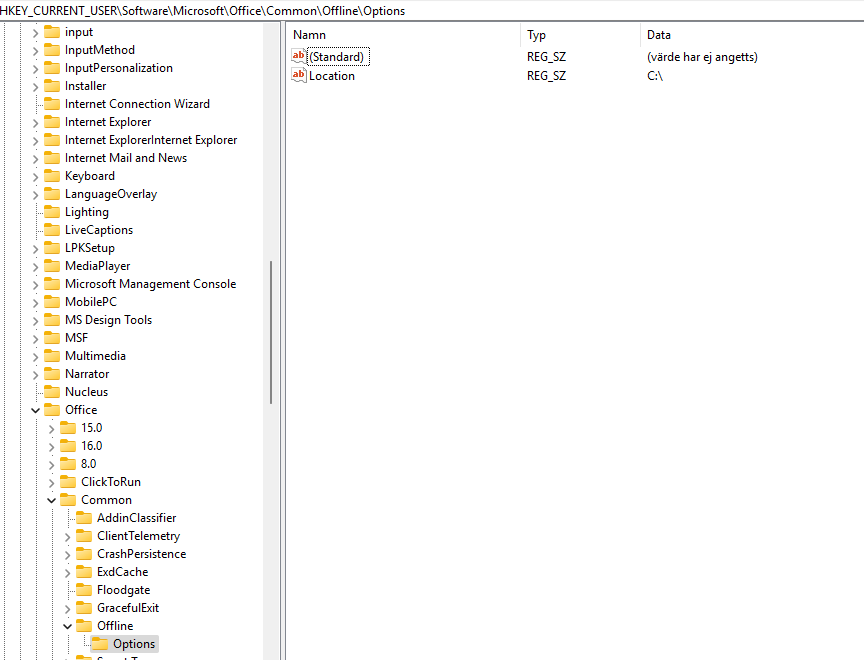 Options dialog error: "The server drafts location you entered for offline editing is not valid ...