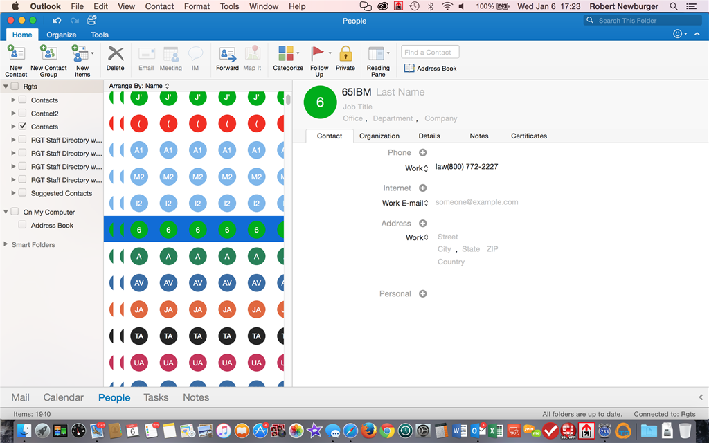 Contacts List shows "Icon" circle with initials five-six time but not ...