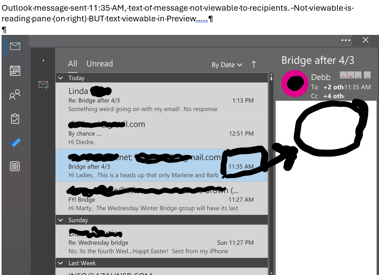 No text displayed in SOME Outlook 365 messages, has this a fix since 2021? - Microsoft Q&A