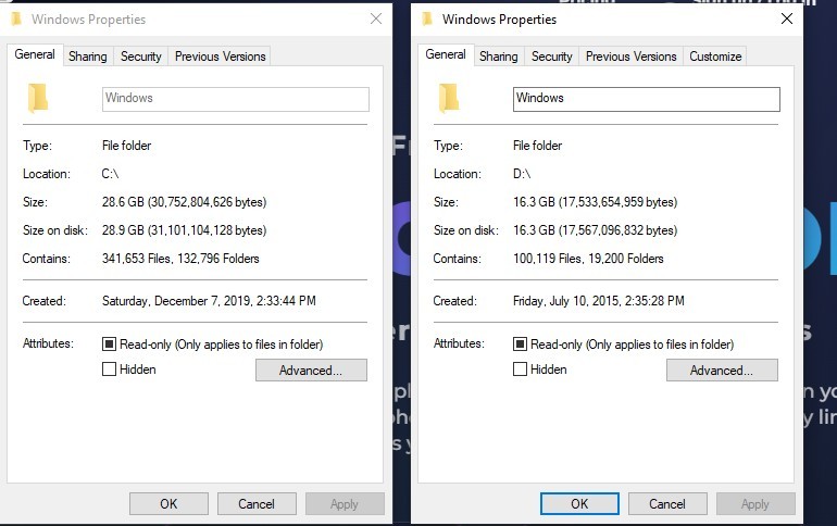 2 Windows folders in 2 different drives - Microsoft Q&A