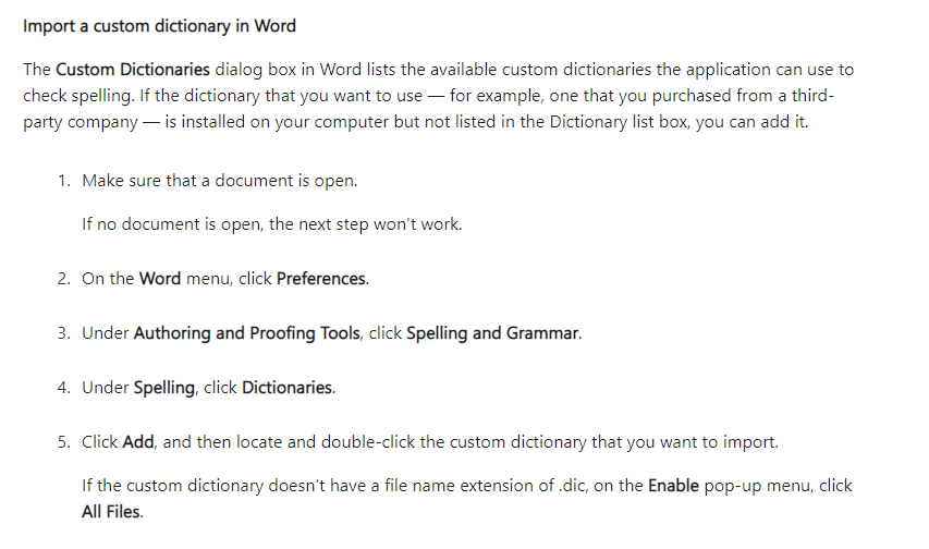 How do I transfer roamingcustom.dic from Office to Mac - Microsoft Q&A