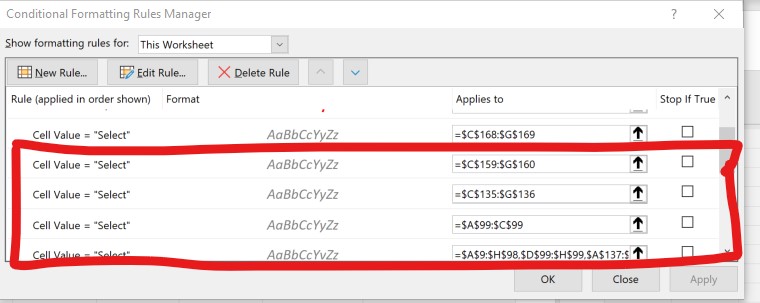 Repetition with Conditional Formatting - Microsoft Q&A