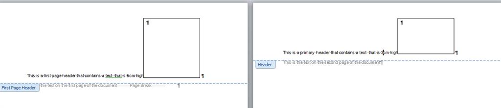 How to create a smaller header on the continuation page of Microsoft ...