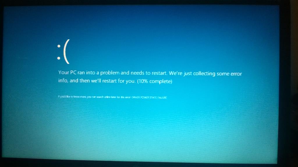 Blue screen of Death or :( Your PC ran into a problem and needs to ...