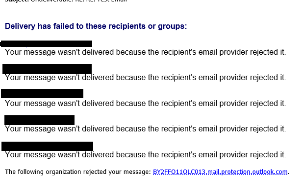 Your message wasn't delivered because the recipient's email provider ...